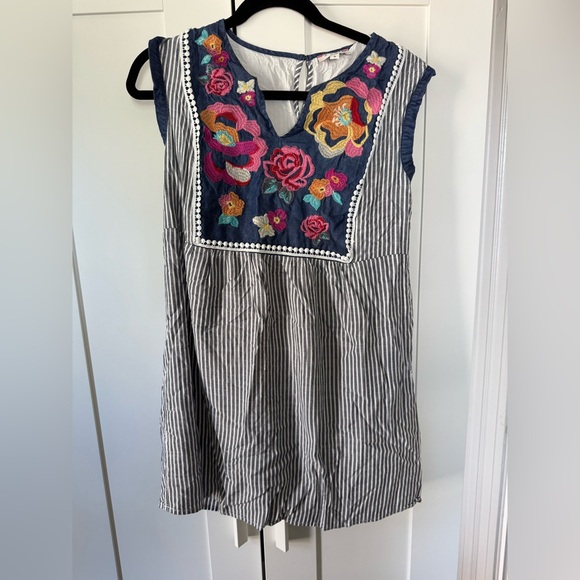 ANDREE BY UNIT | Dresses | Striped Embroidered Dress Andree By Unit ...